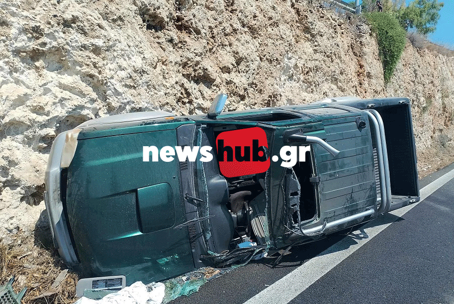 Ηράκλειο: Ενα 4Χ4 ανετράπη στο ΒΟΑΚ και βρέθηκε στα... βράχια (Φωτο ...